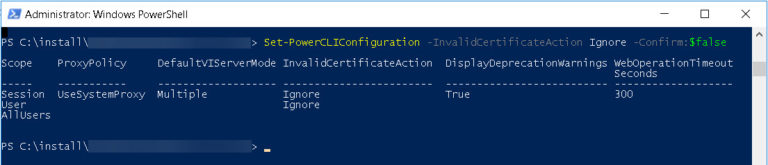 PowerCLI Fehlermeldung Invalid server certificate